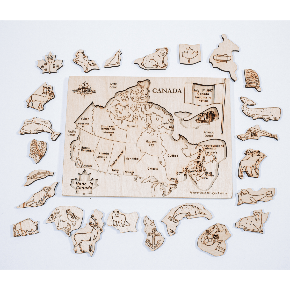 Canada Map Puzzle with Native Animals – Meggie's FamJam Collections